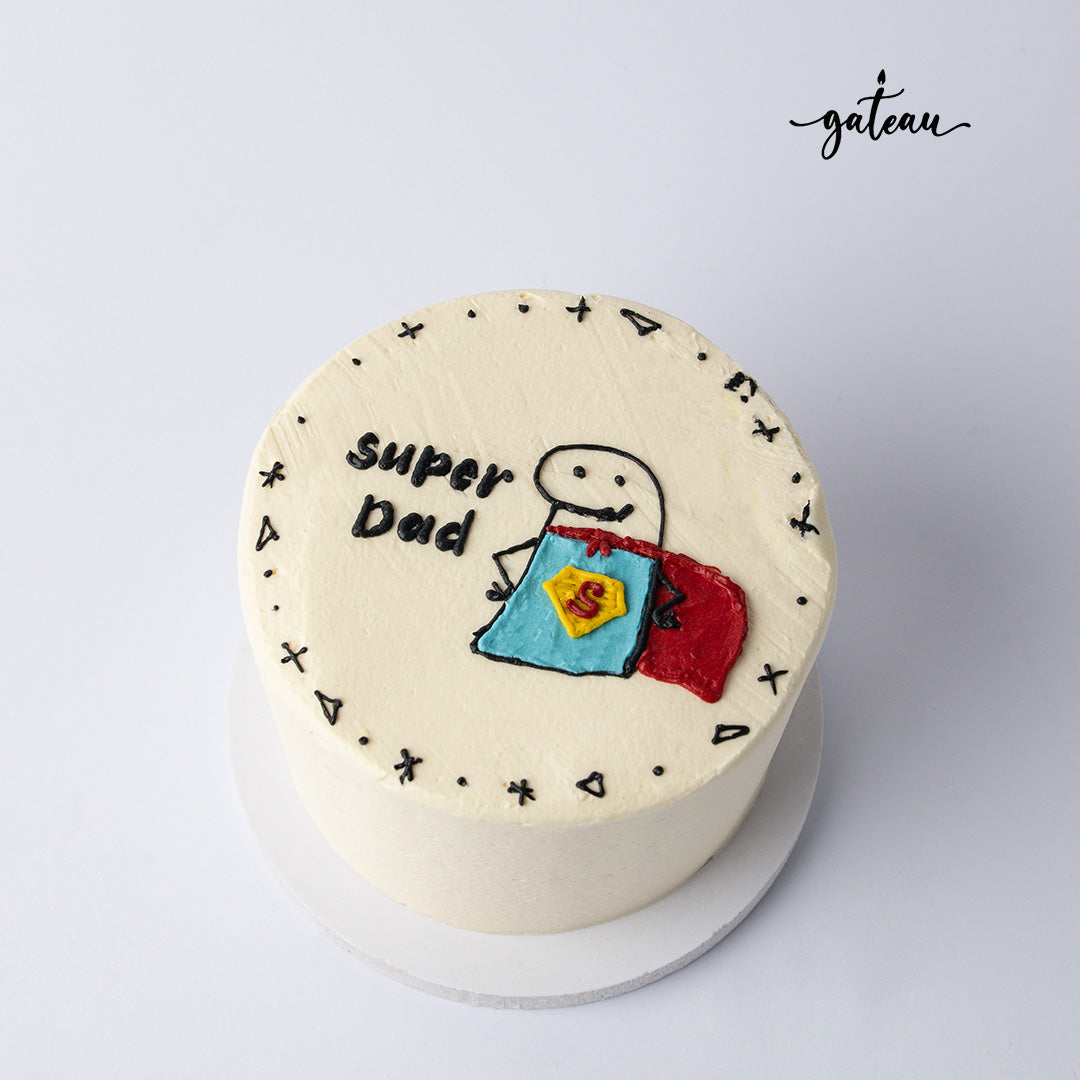 Super Dad Cake with Cute Superhero Design for Father's Day | Gateau Gourmet