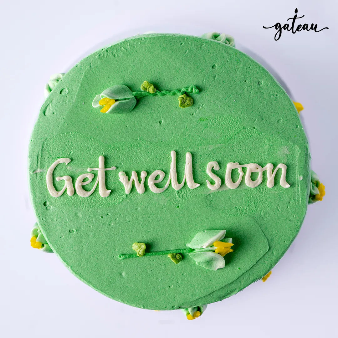 Custom Get Well Cakes Green Floral Get Well Soon Cake | Gateau Gourmet