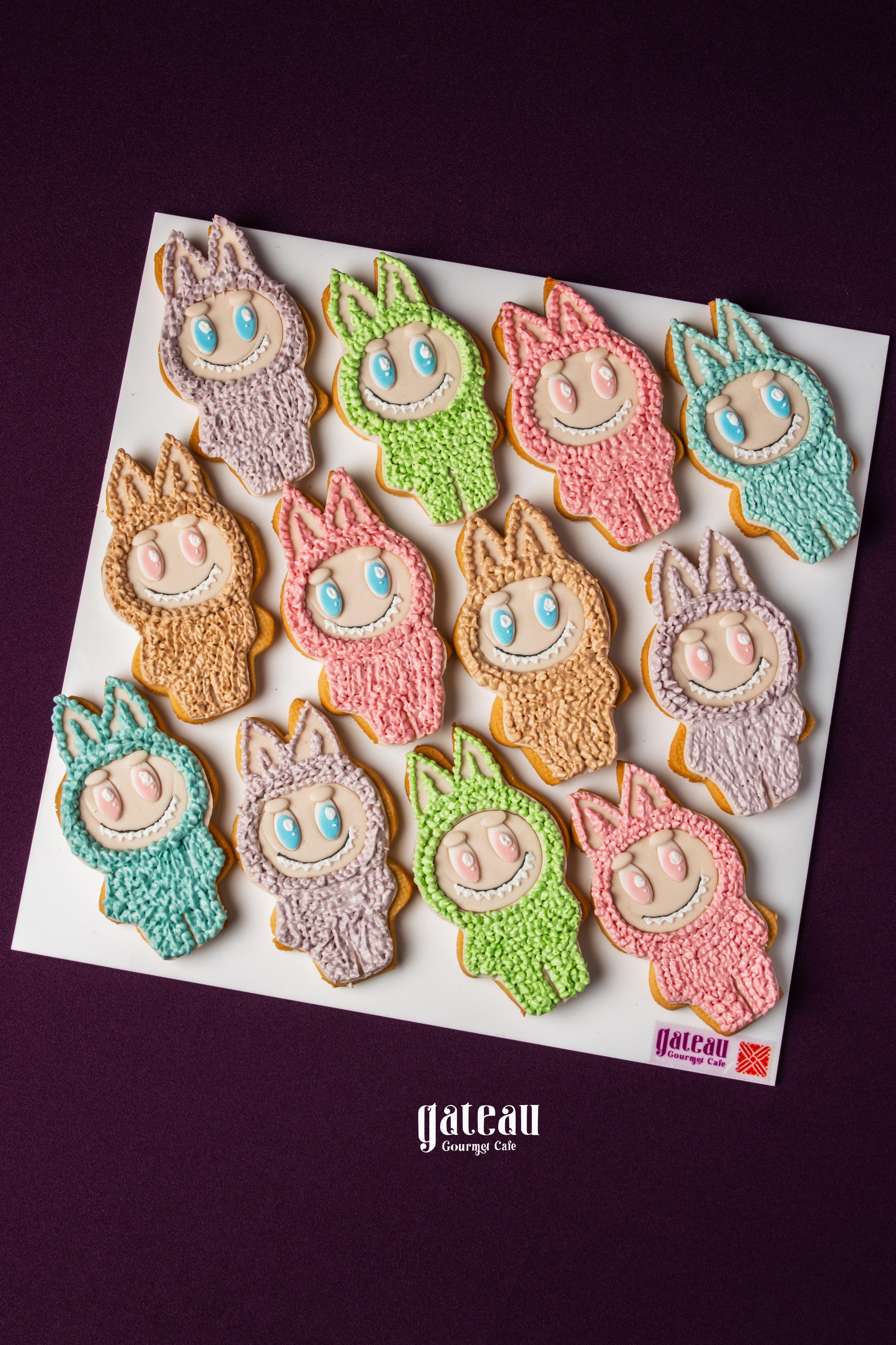 Labubu Character Cookies - Colorful Cute Iced Cookies | Gateau Gourmet