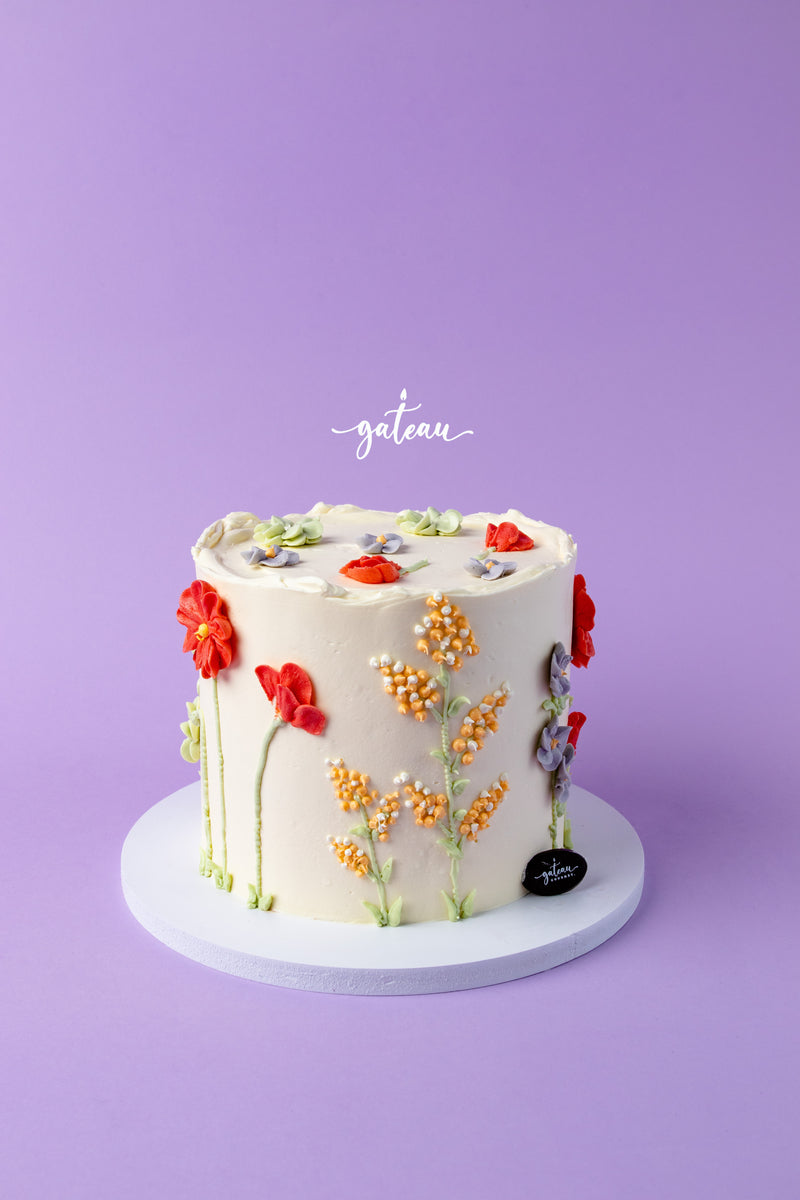 Vibrant Summer Flower Cake for Her | Gateau Gourmet Cafe